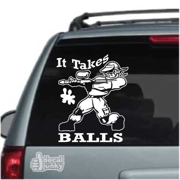 It Takes Balls Paintball Shooter Car Decals & Stickers | Decal Junky