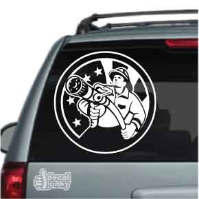 Round Firefighter Logo Car Decals & Stickers | Decal Junky