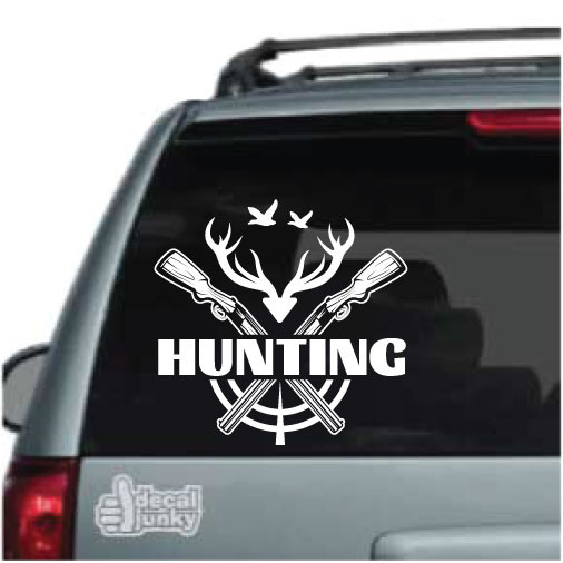 Deer Duck Guns Crossed Hunting Decals Stickers for Cars Trucks