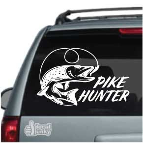 Northern Pike Hunter Fishing Decals Custom Car Stickers | Decal Junky