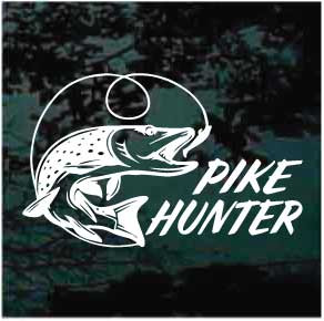 Northern Pike Hunter Fishing Decals Custom Car Stickers | Decal Junky
