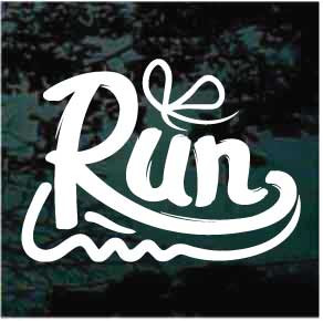 Run Running Shoe Car Decals & Window Stickers | Decal Junky
