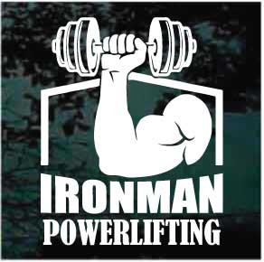 Ironman Powerlifting Car Decals & Window Stickers | Decal Junky