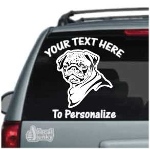 Pug Head Profile Decals Stickers for Cars Trucks Windows