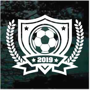 Soccer Wreath Shield Decals & Car Window Stickers | Decal Junky