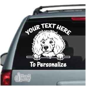 Poodle Peeking Decals & Car Window Stickers | Decal Junky