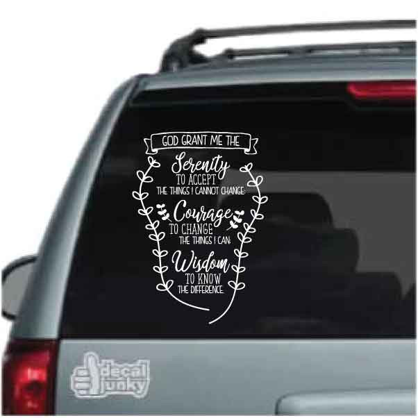 Serenity Prayer Decals & Stickers for Cars, Trucks, and Windows