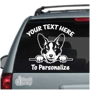 Welsh Corgi Peeking Car Decals & Window Stickers | Decal Junky