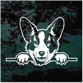 Welsh Corgi Peeking Car Decals & Window Stickers | Decal Junky