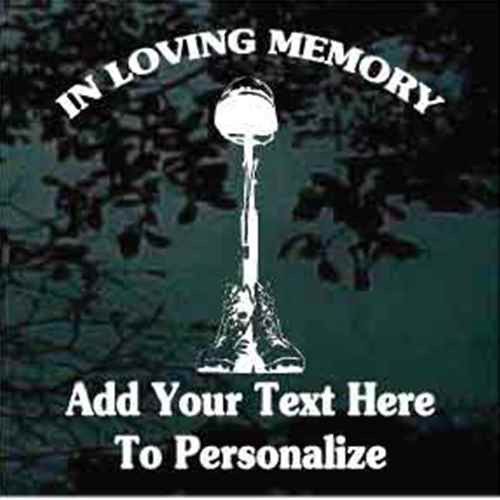 Soldier M16 Front View Memorial Car Decals | Decal Junky