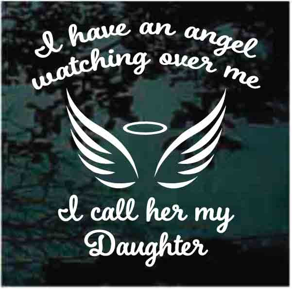 Angel Daughter Watching Over Me Memorial Decals Stickers