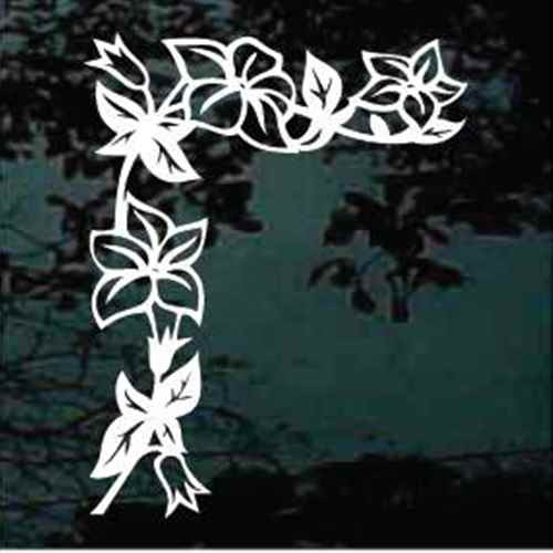 Floral Corner Decals & Window Stickers - Floral Corner Decal #3