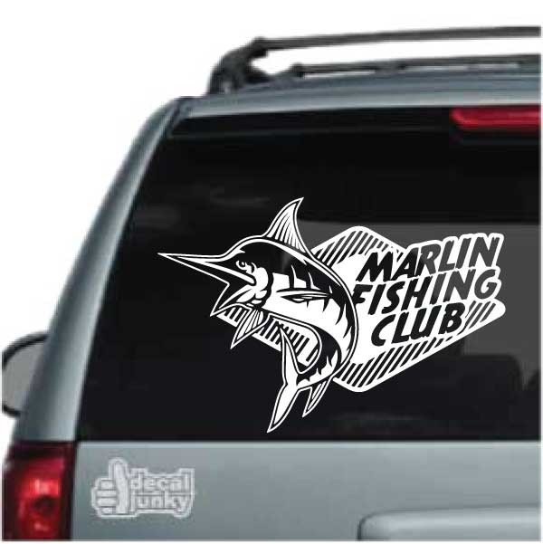 Marlin Fishing Club Car Decals & Window Stickers | Decal Junky