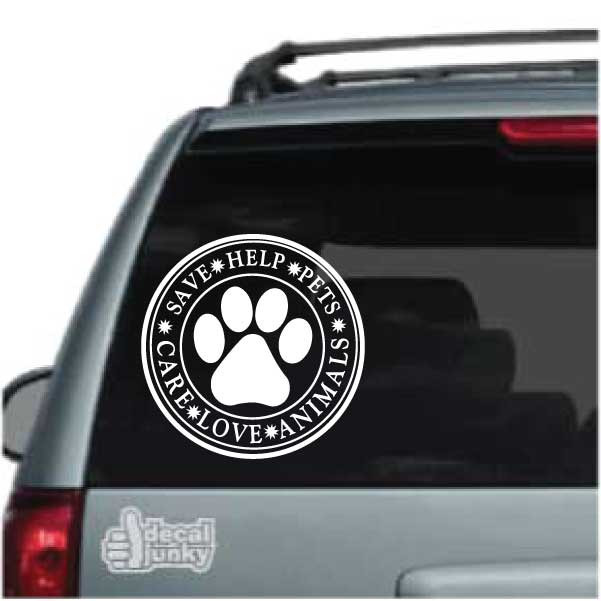 Save Help Pets Care Love Animals Decals & Stickers | Decal Junky