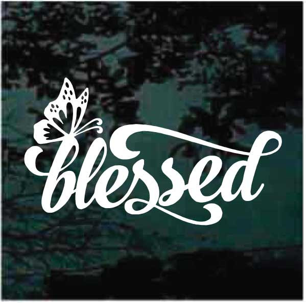 Blessed Butterfly Christian Decals & Stickers for Cars, Trucks, & Windows