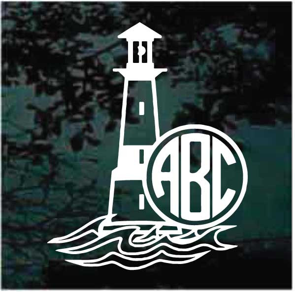 Lighthouse Monogram Decals & Window Stickers | Decal Junky