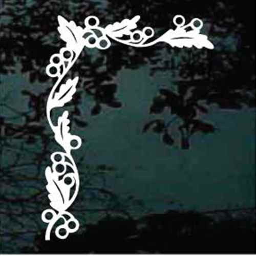 Floral Corner Decals & Window Stickers - Floral Corner Decal #4