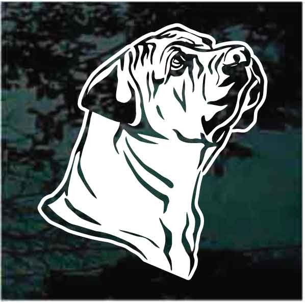 Boerboel Mastiff Head Car Decals & Window Stickers | Decal Junky