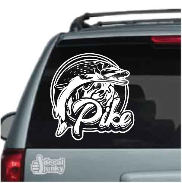 Round Pike Fishing Decals Custom Vinyl Stickers | Decal Junky