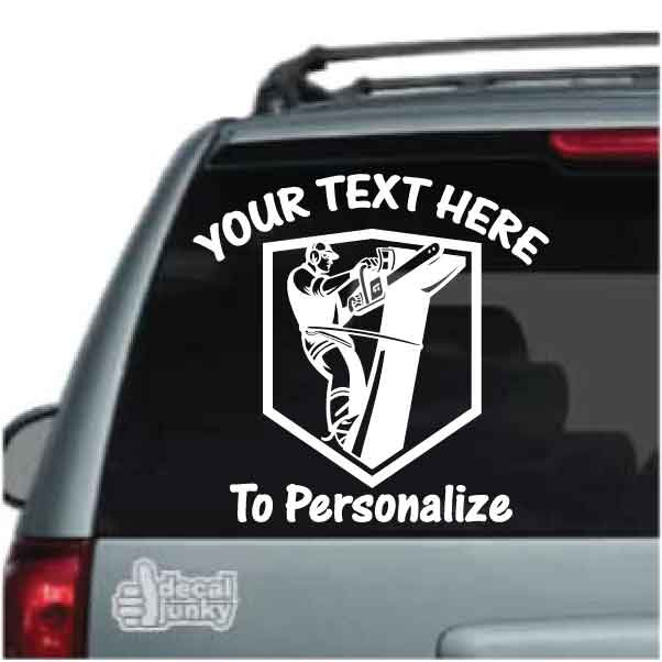 Lumberjack Tree Surgeon Arborist Chainsaw Shield Decals | Decal Junky