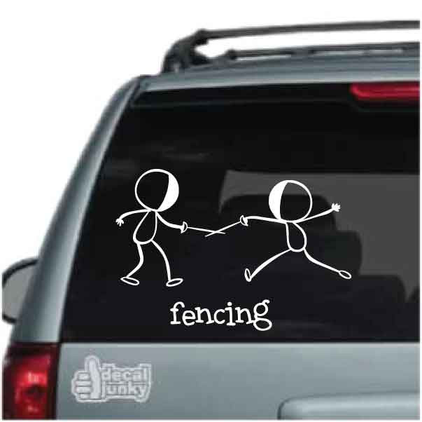 Stick Figures Fencing Car Decals & Window Stickers | Decal Junky