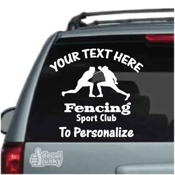 Fencing Sport Club Car Decals & Window Stickers | Decal Junky