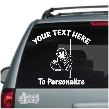 Monkey Climbing Pole Car Decals & Window Stickers | Decal Junky