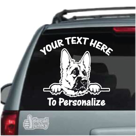 German Shepherd Peeking Car Window Decals | Decal Junky