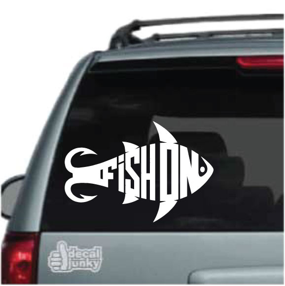 Fishing Fish With Fish Hooks Car Decals & Window Stickers | Decal Junky