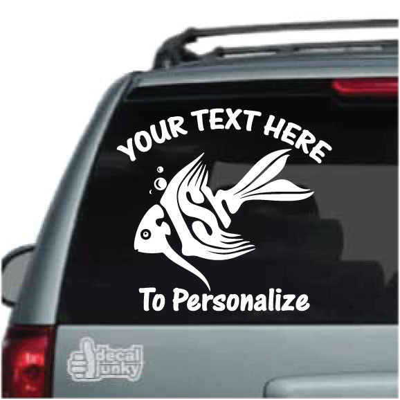 Tropical Fish Word Window Decals & Stickers Customized | Decal Junky