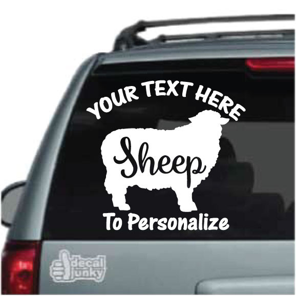 Sheep With Lettering Car Decals & Window Stickers | Decal Junky