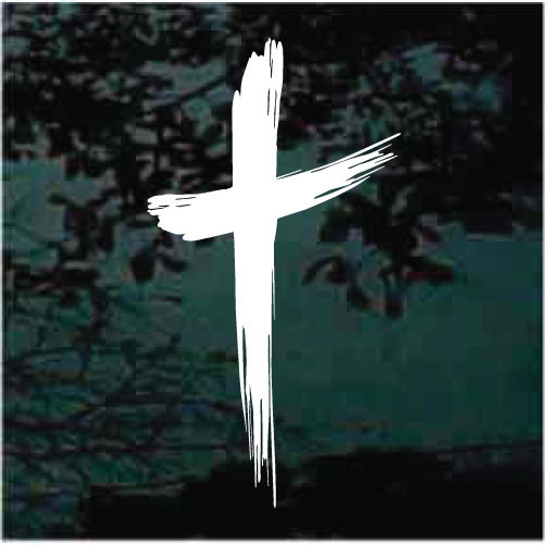 Hand Drawn Cross Decals & Stickers for Cars, Trucks, and Windows