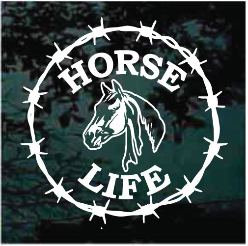 Barbed Wire Horse Life Car Decals & Window Stickers | Decal Junky