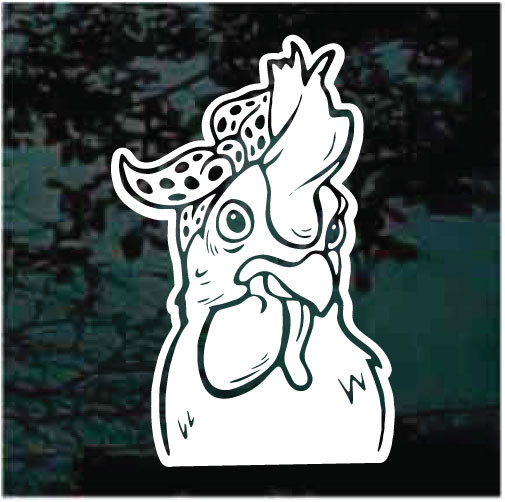 Chicken Wearing Bandana Car Decals & Window Stickers | Decal Junky