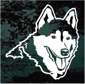 Happy Face Siberian Husky Car Window Decals & Stickers | Decal Junky