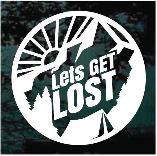 Let's Get Lost Camping Car Decals & Window Stickers | Decal Junky