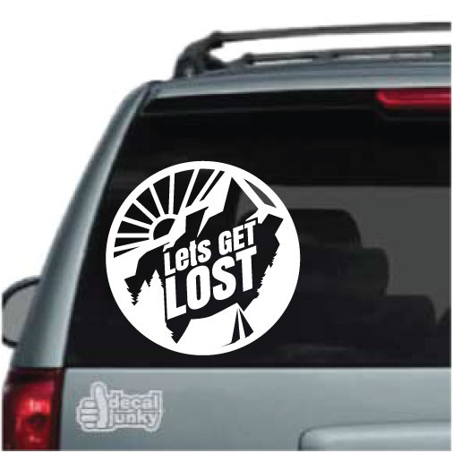 Let's Get Lost Camping Car Decals & Window Stickers | Decal Junky