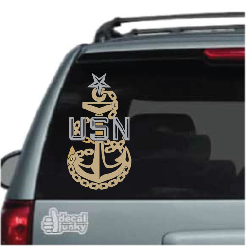 US Navy Senior Chief Petty Officer Gold & Silver Decals | Decal Junky