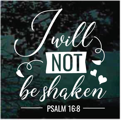 I Will Not Be Shaken Bible Verse Decals & Window Stickers | Decal Junky