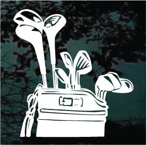 Golf Clubs and Bag Car Decals & Window Stickers | Decal Junky