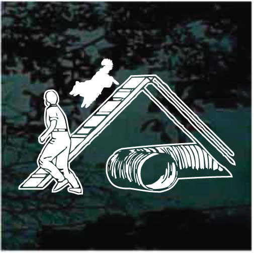 Dog Agility With Trainer Ramp Decals & Stickers | Decal Junky