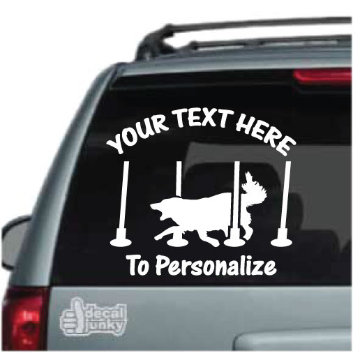 Dog Slalom Course Agility Decals & Stickers for Cars, Trucks & Windows