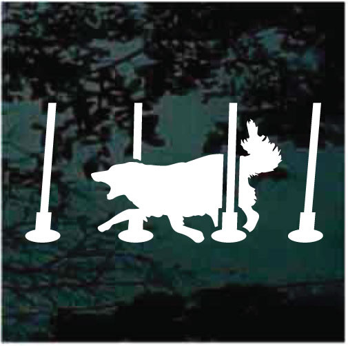 Dog Slalom Course Agility Decals & Stickers for Cars, Trucks & Windows