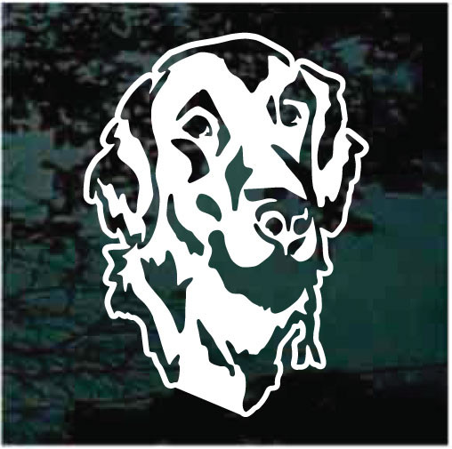 Flat-Coated Retriever Face Decals & Stickers | Decal Junky