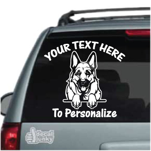 Beautiful German Shepherd Peeking Decals & Stickers | Decal Junky