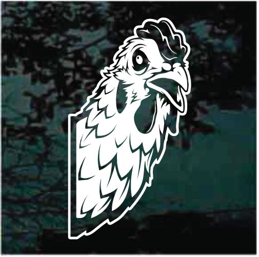 Chicken Peeking In The Window Decals & Stickers | Decal Junky