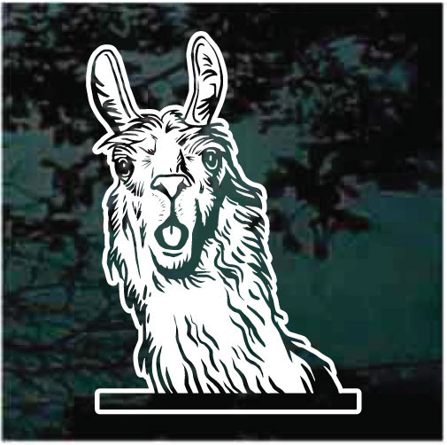 Surprised Alpaca Peeking Decals & Stickers | Decal Junky