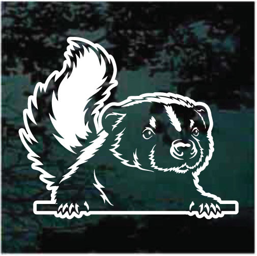 Skunk Peeking In The Window Decals & Stickers | Decal Junky