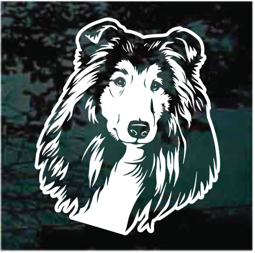 Attractive Collie Head Decals Stickers for Cars Trucks Windows