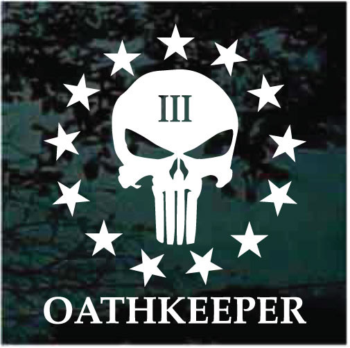3 Percenter Oathkeeper Skull Decals & Stickers | Decal Junky